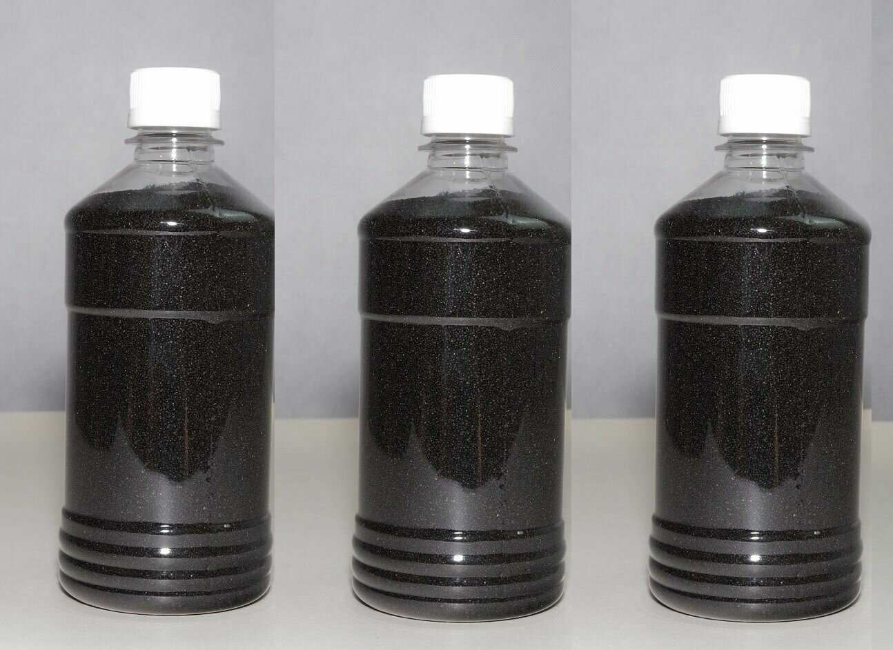 Чёрный кварцевый песок 2400 г(3шт по 800 г) для декора, рисования и светового стола, флорариума (фр. 0,4-0,8)