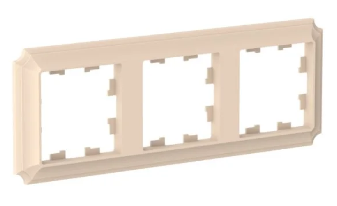 Рамка электроустановочная Systeme Electric / Систем Электрик AtlasDesign Antique ATN101203 песочный, 3 поста / для розеток и выключателей