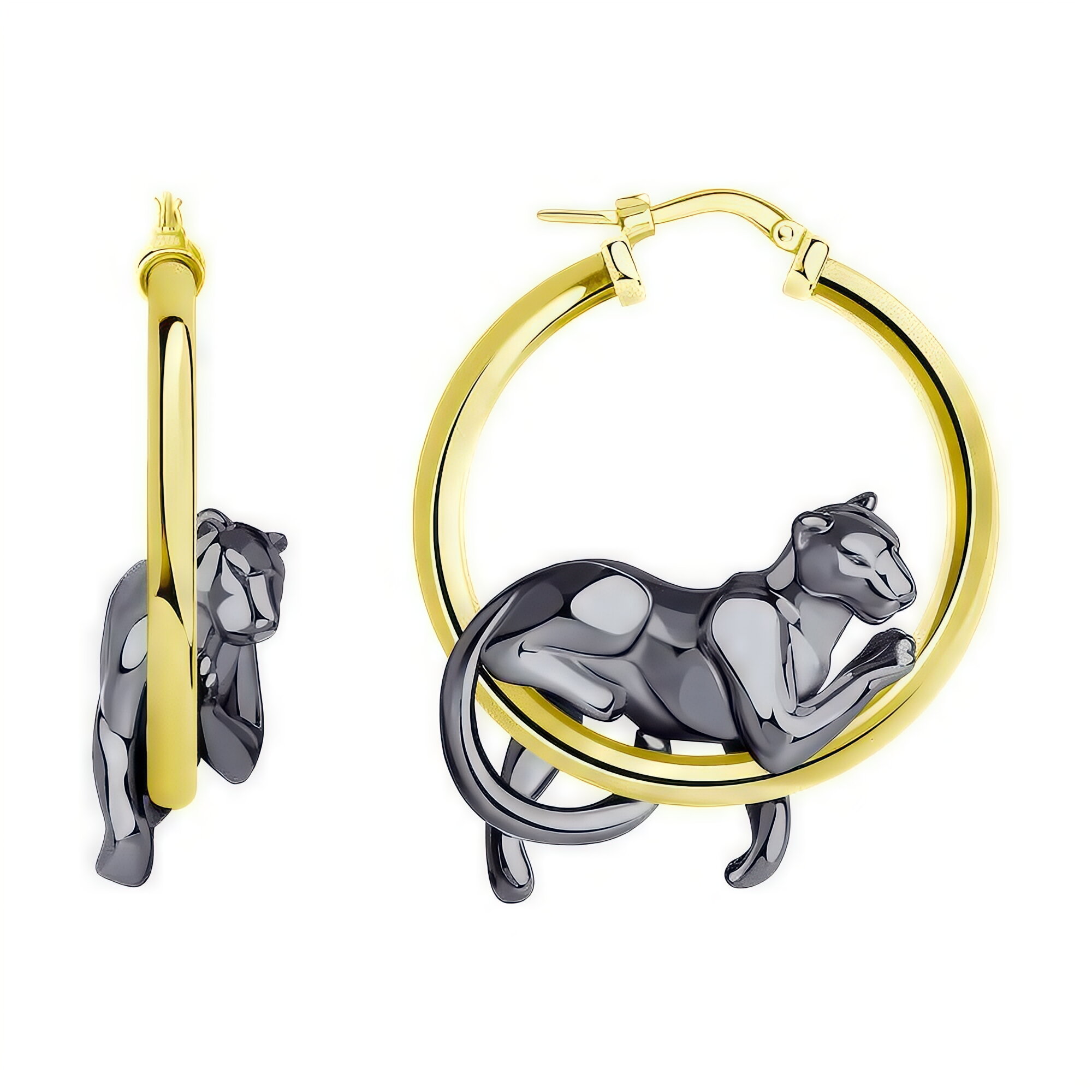 Серьги, серебро, 925 проба, золочение