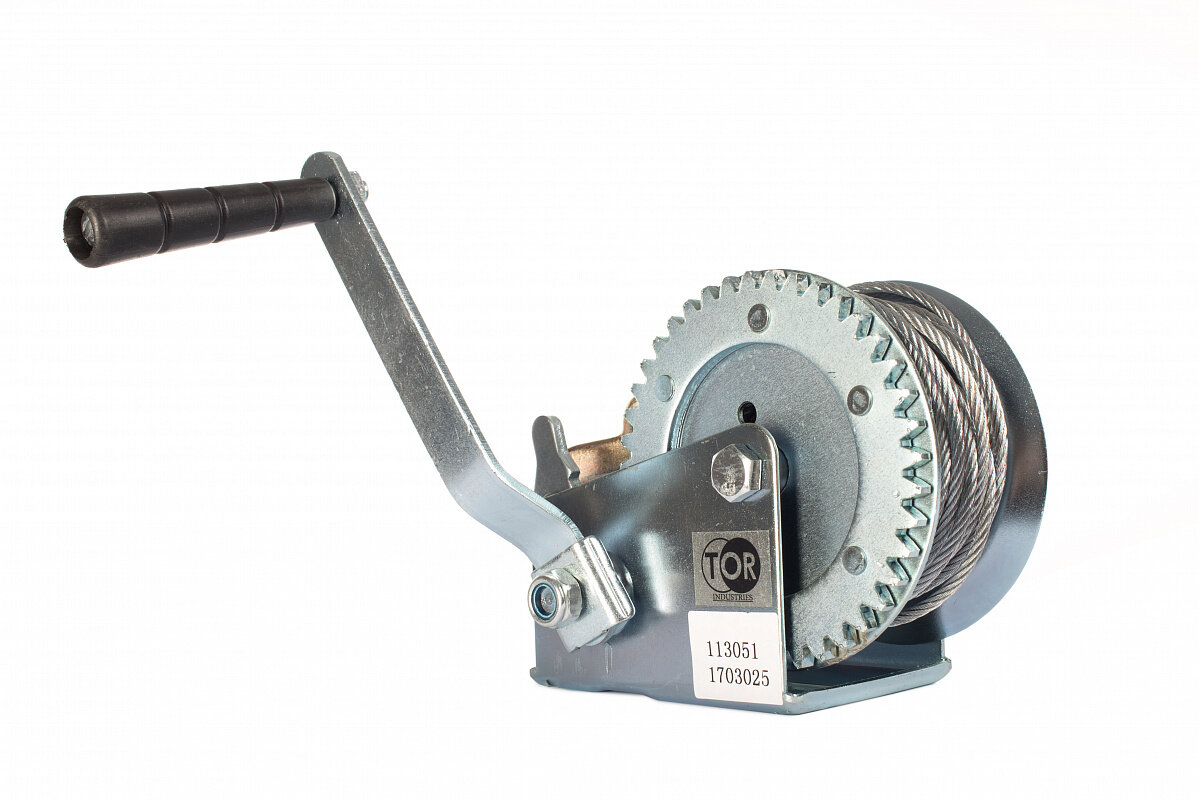 Лебедка ручная барабанная TOR ЛФ-1200 (FD) (113051) (г/п 500кг, канат 10м).