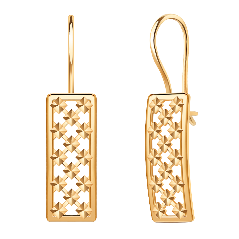 Серьги, красное золото, 585 проба