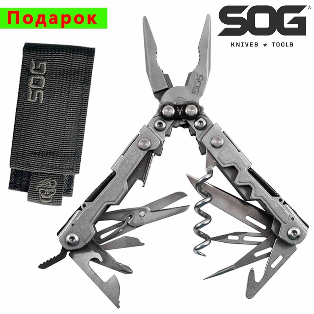 SOG PL1001 Серебро Многофункциональные плоскогубцы Инструменты для активного отдыха Нейлоновый рукав