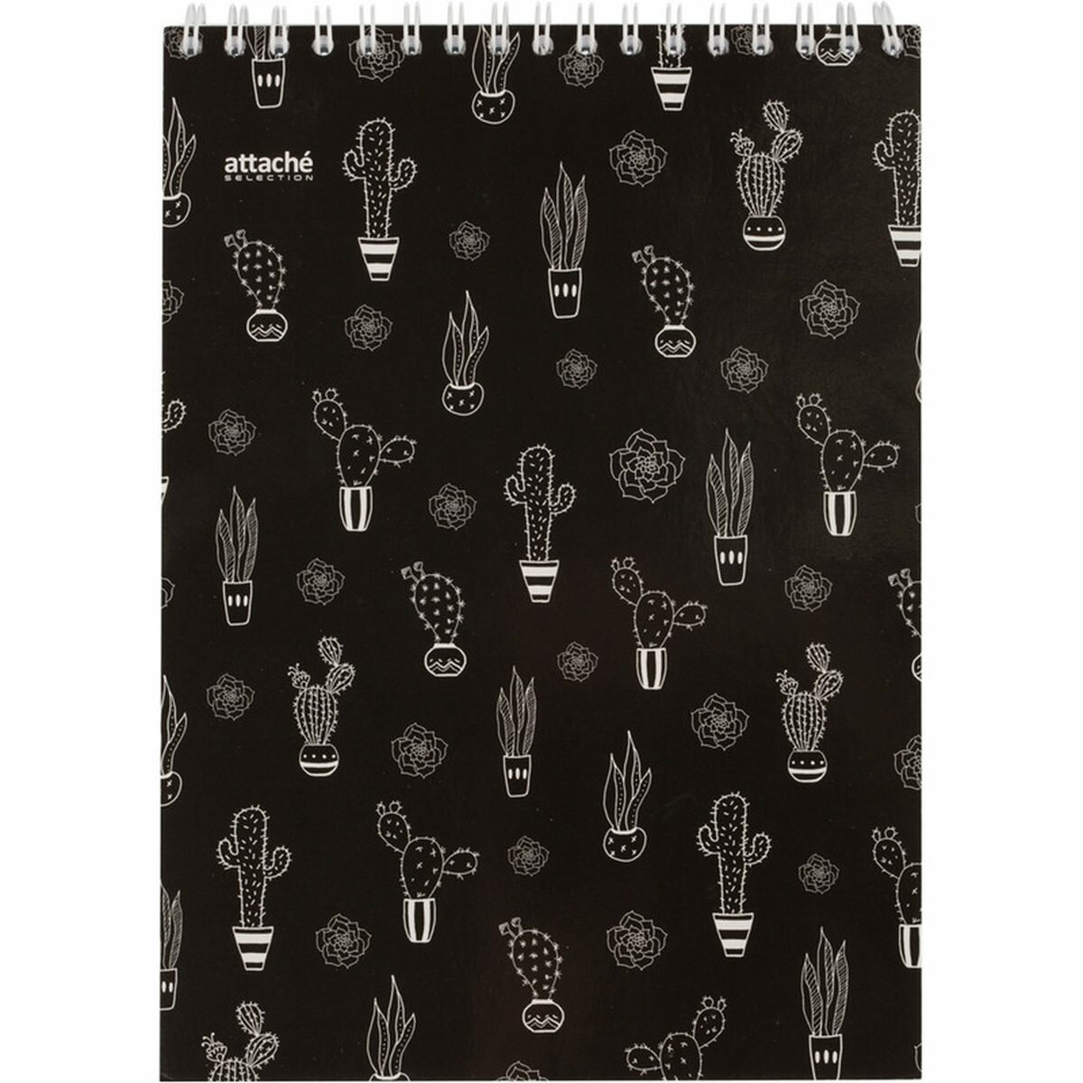 Блокнот 80л, А5 Attache Selection Llamas, черный, клетка, спираль (145x203мм), 60шт.