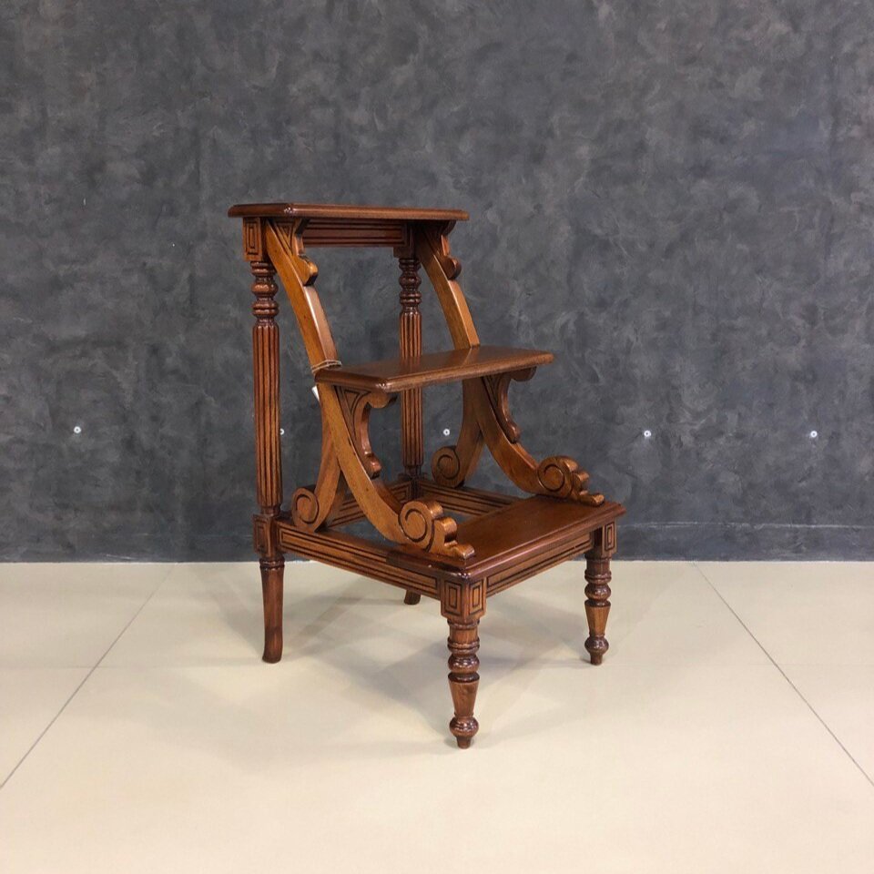 3-х ступенчатая лестница DOMKORLEONE из красного дерева (mahogany wood), цвет орех NAA (светло-коричневый) — фото 1