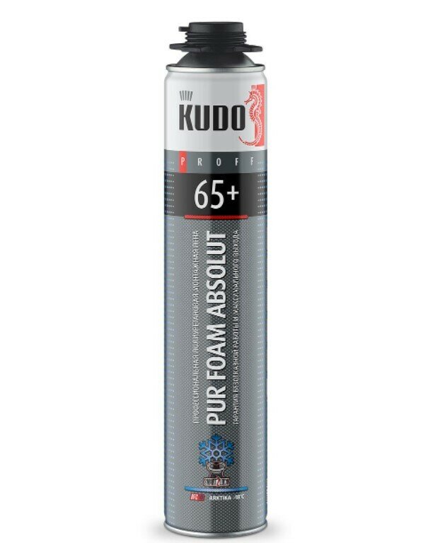 Пена монтажная профессиональная Proff 65+ KUDO ARKTIKA зимняя выход 65 л 820 мл