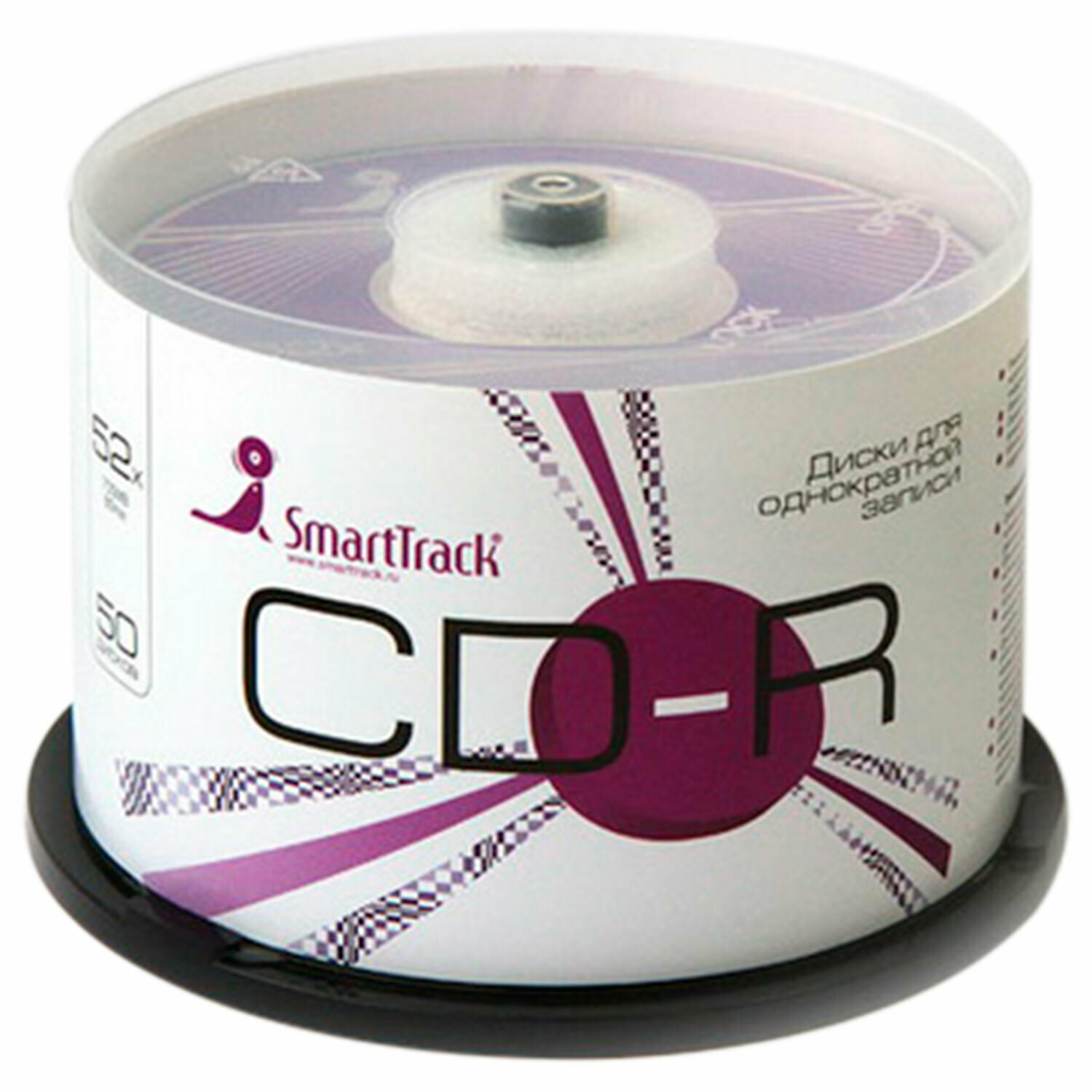 Диск CD-R SMARTTRACK, 700 Мб, 52x, Cake Box (упаковка на шпиле), комплект 50 шт, ST000151