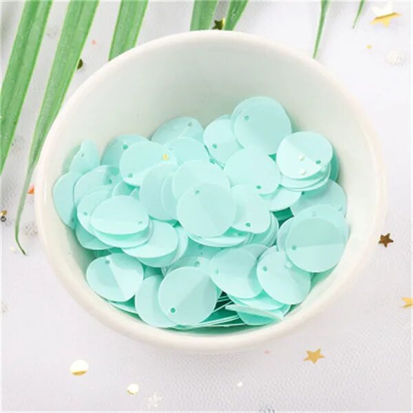 Пайетки бирюзовые 12 мм, 10 г, Solid mint