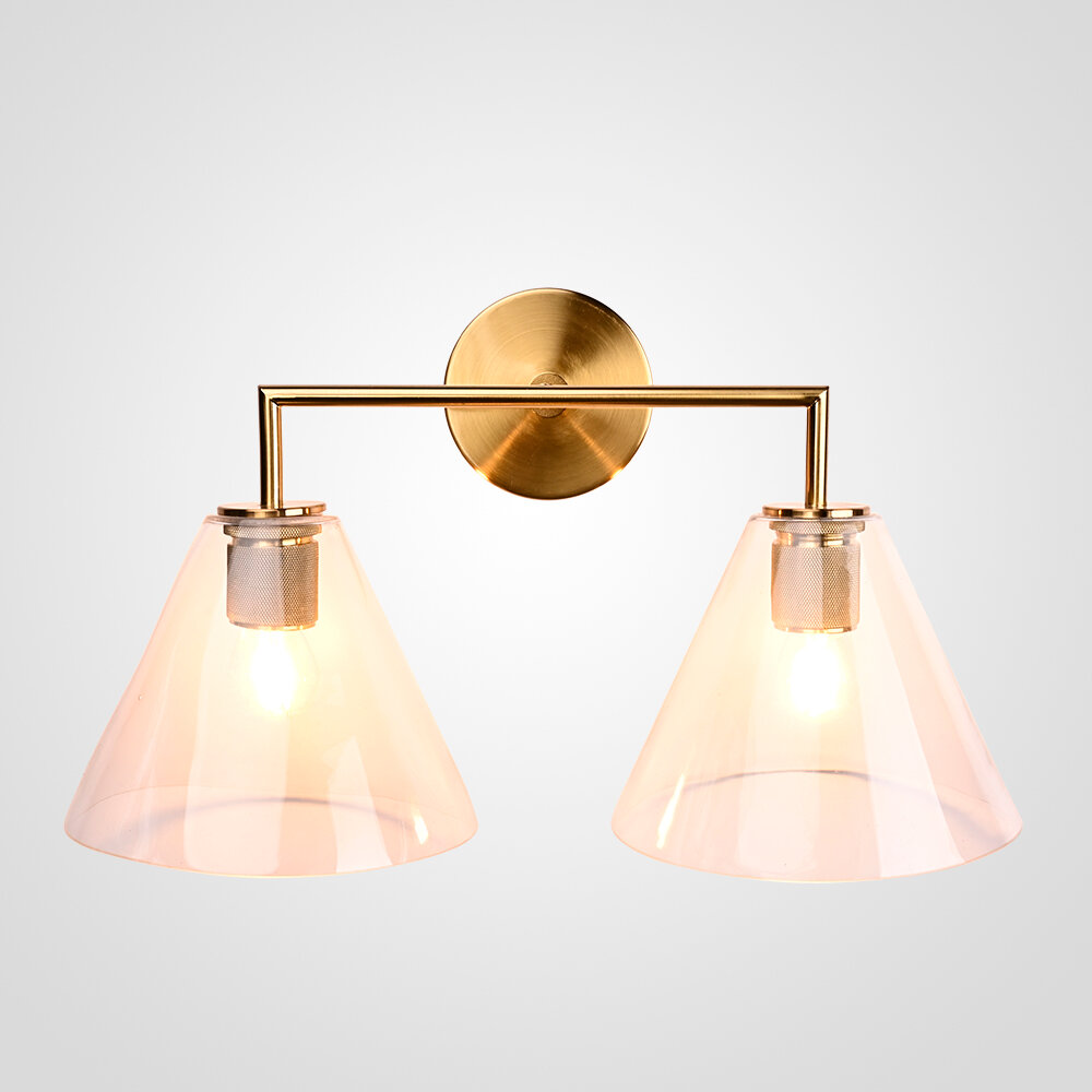 Бра RH Utilitaire Funnel Shade Double Sconce Brass