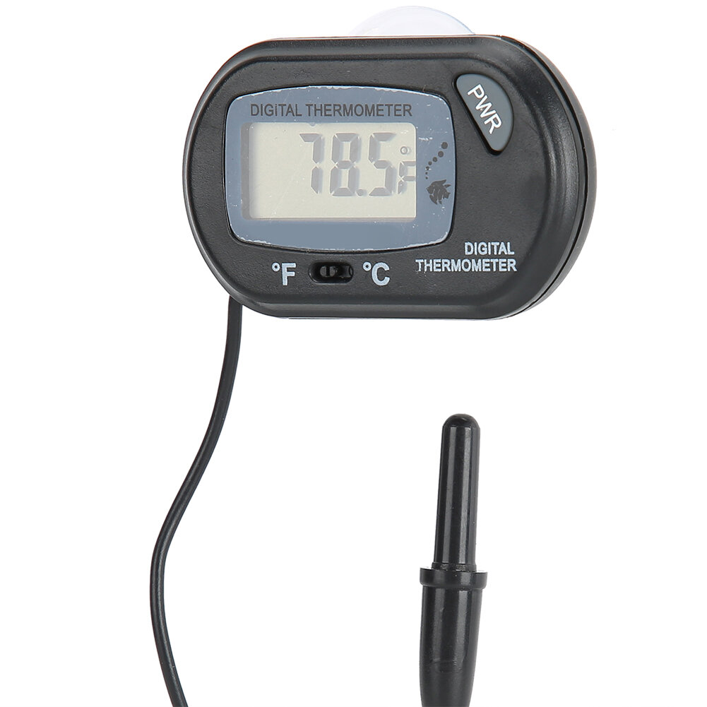 Электронный Термометр: Аквариумный Прибор с Крупным Экран для Четкого Обзора - Прецизионный Контроль Температуры от -50°C до +70°C Водонепроницаемый Термометр для Рыбок с Легким Монтаж