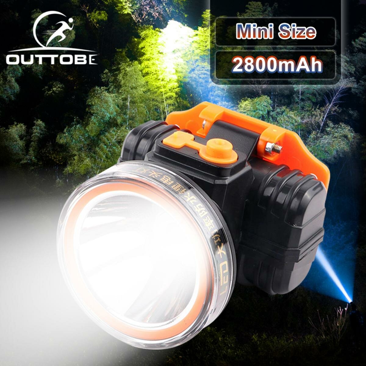 Outtobe Headlamps Upgraded Work Headlight Mini Portable Flas-hlight IPX4 Waterproof Head Lamp 90° Adjustable Torchlight