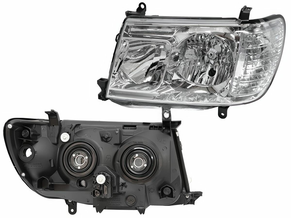 Фара левая, галоген, с электрокорректором для Тойота Ленд Крузер арт ST21211H9LLDEM SAT