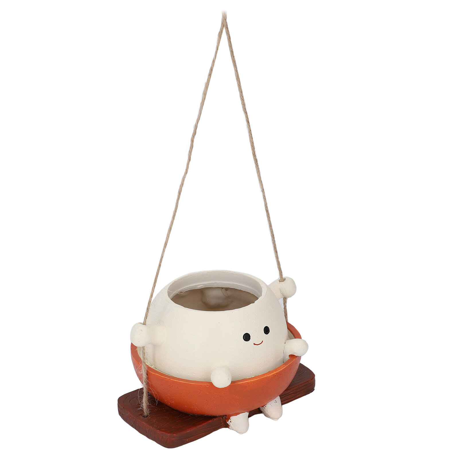 Подвесной горшок-кашпо в виде качающейся головы цветка из смолы, милый мультяшный цветочный горшок для комнатных и уличных растений.