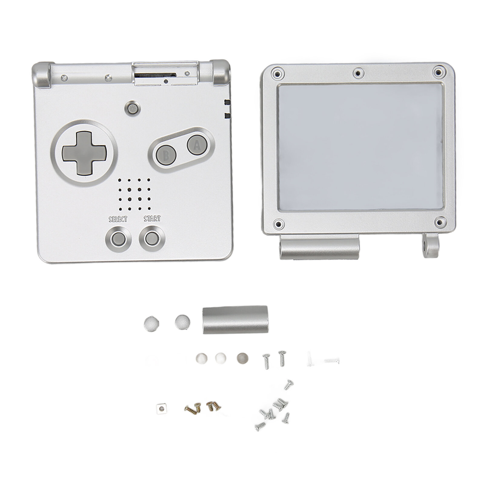 Корпус игровой консоли для GBA SP, сменный корпус с полным набором деталей, чехол с кнопками для Gameboy Advance SP, серебристый