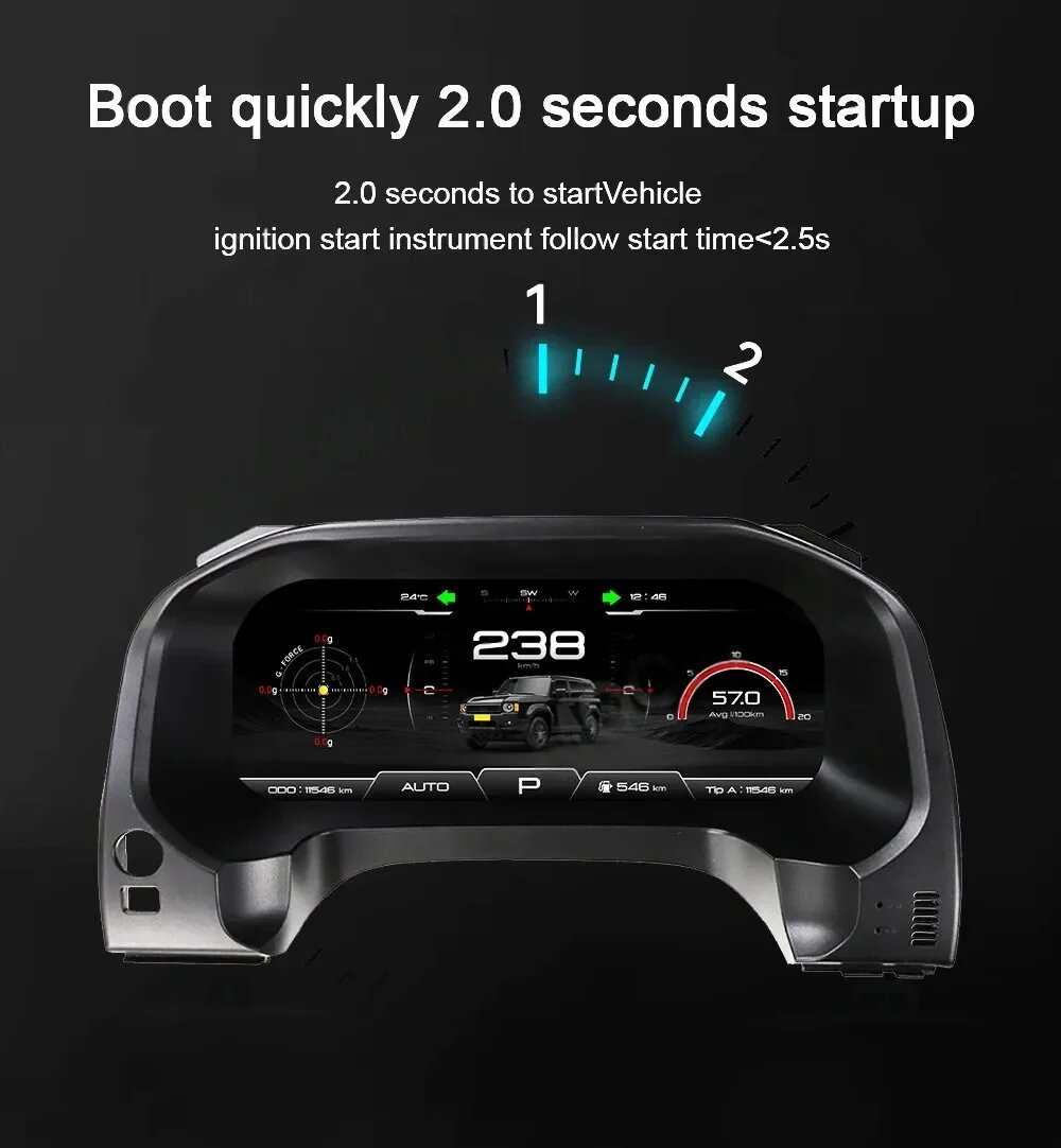 Автомобильный ЖК-прибор для Toyota Prado 2010-2023, цифровой кластер, приборная панель, кабинет, ЖК-спидометр, виртуальный приборный блок Prado 2010--2017