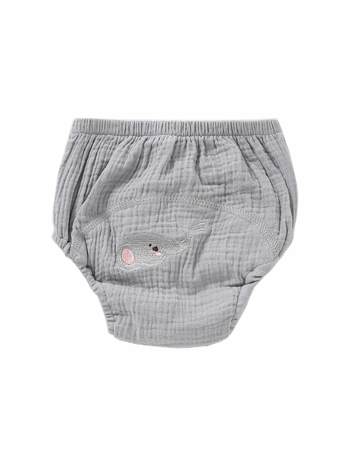 Подгузники, Детские хлопчатобумажные марлевые трусики-подгузники-серый слоненок-90