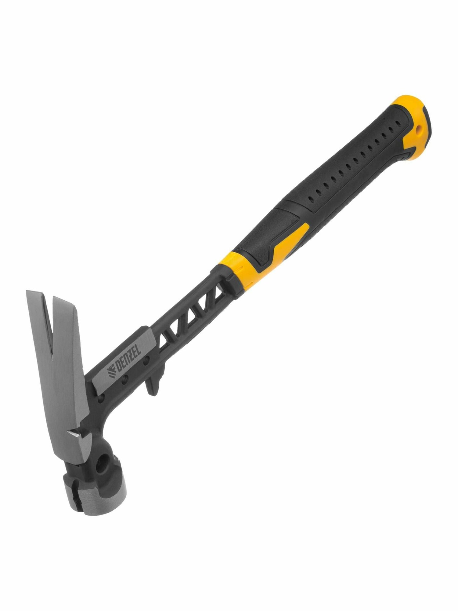 Молоток строительный 450 г, цельнокованый, боек с магнитом, двухкомп. обрезин. рук-ка Denzel 10468