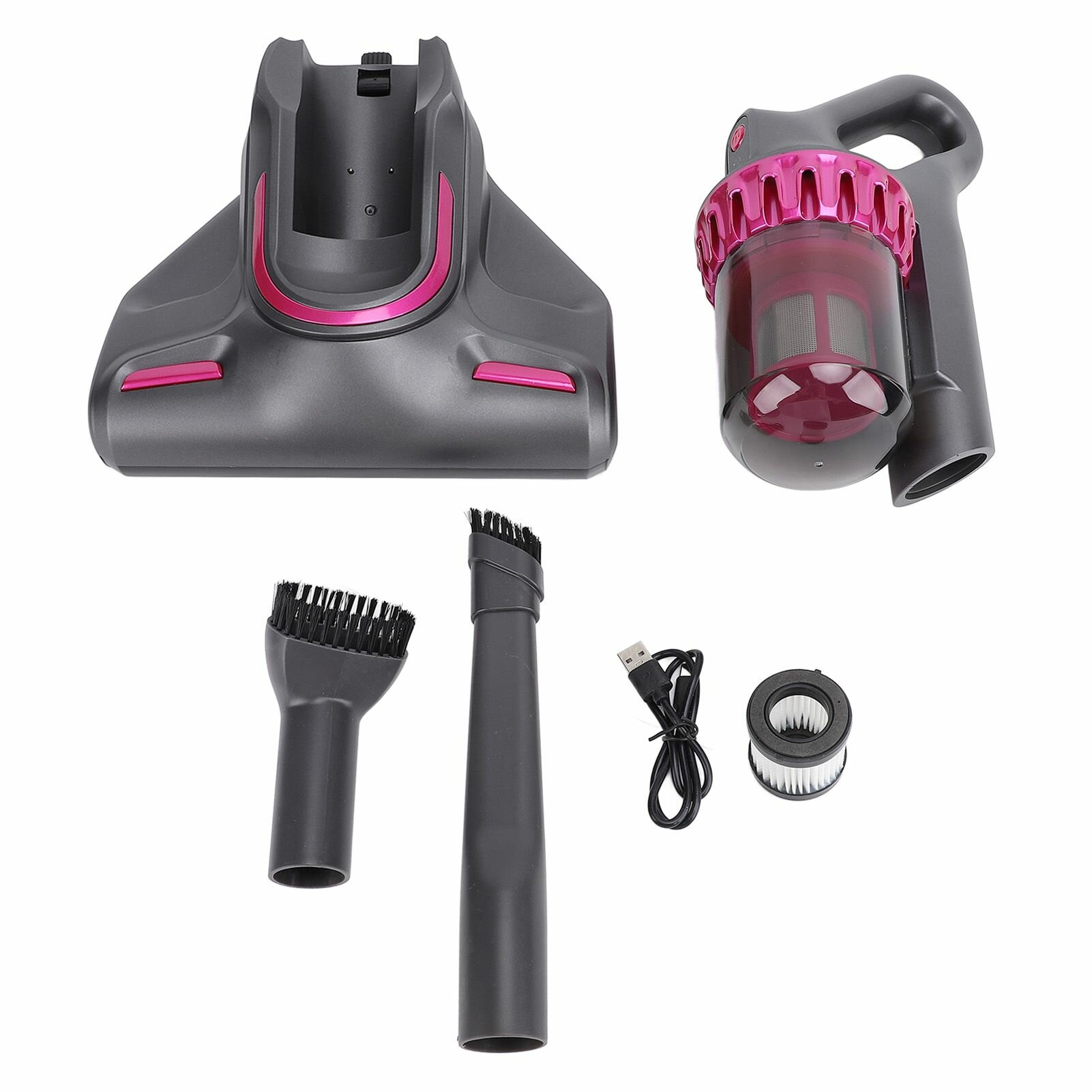 Беспроводной пылесос для матрасов 3 в 1 с мощностью всасывания 10Kpa, низкий шум, серый, для кроватей, подушек и диванов