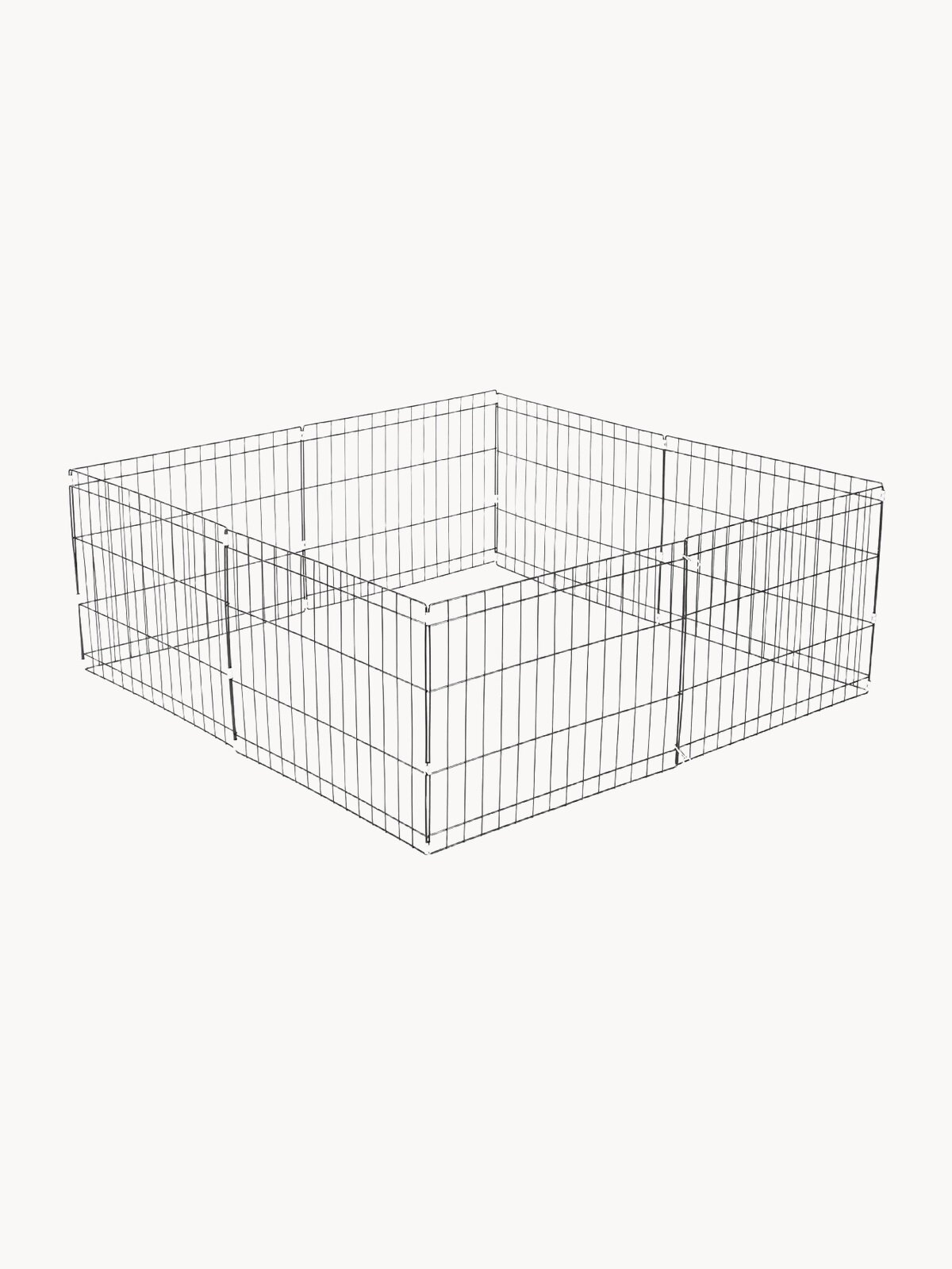 Вольер для собак мелких пород STEFAN (Штефан) клетка 8 секций(61х61) с дверью, h-61см, металл, черный, MA861