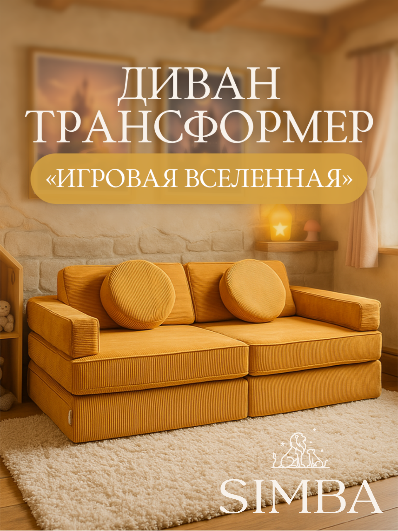 Мягкий конструктор детский игровой диван трансформер для малышей большой