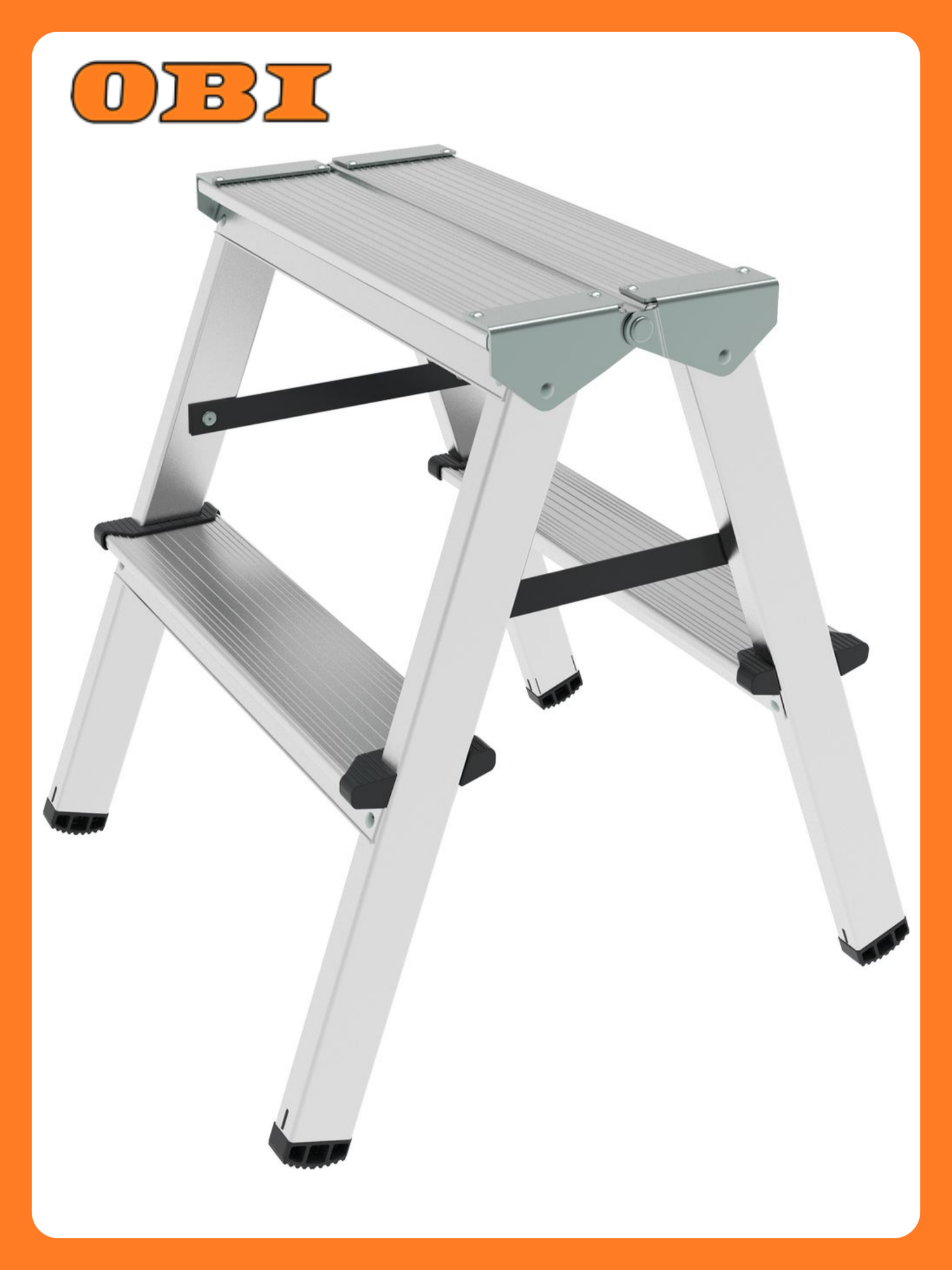 Стремянка алюминиевая двухсторонняя Новая Высота 2х2 ступени