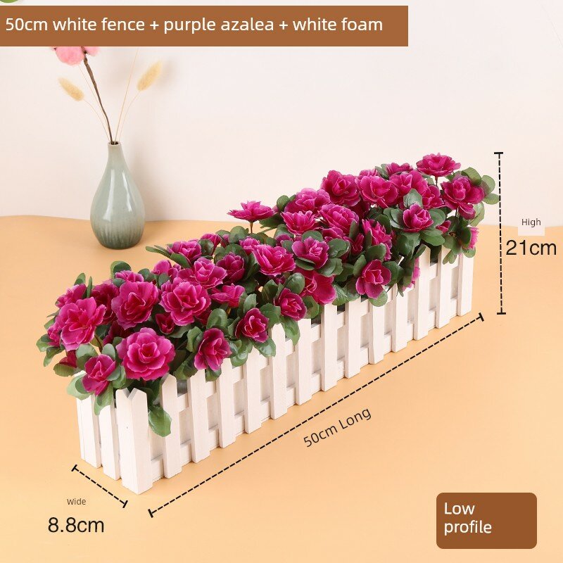Искусственные цветы азалии для ограждений, перил, подоконников, декора дома, перегородок, угловых цветочных грядок,