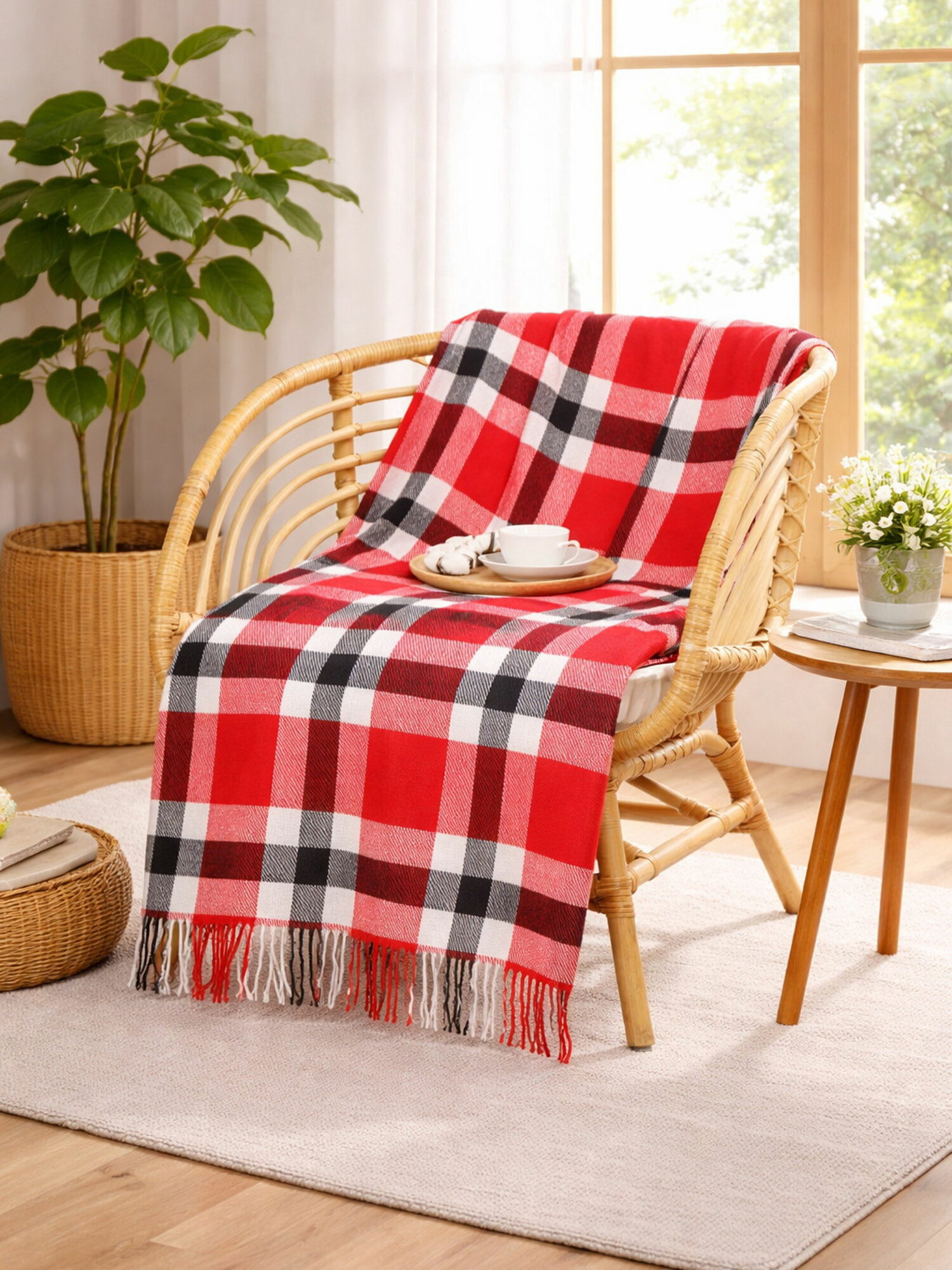 Плед home "Элис", размер 150x200 см, красный, цвет: красный, размер постельного белья: 1.5-спальное