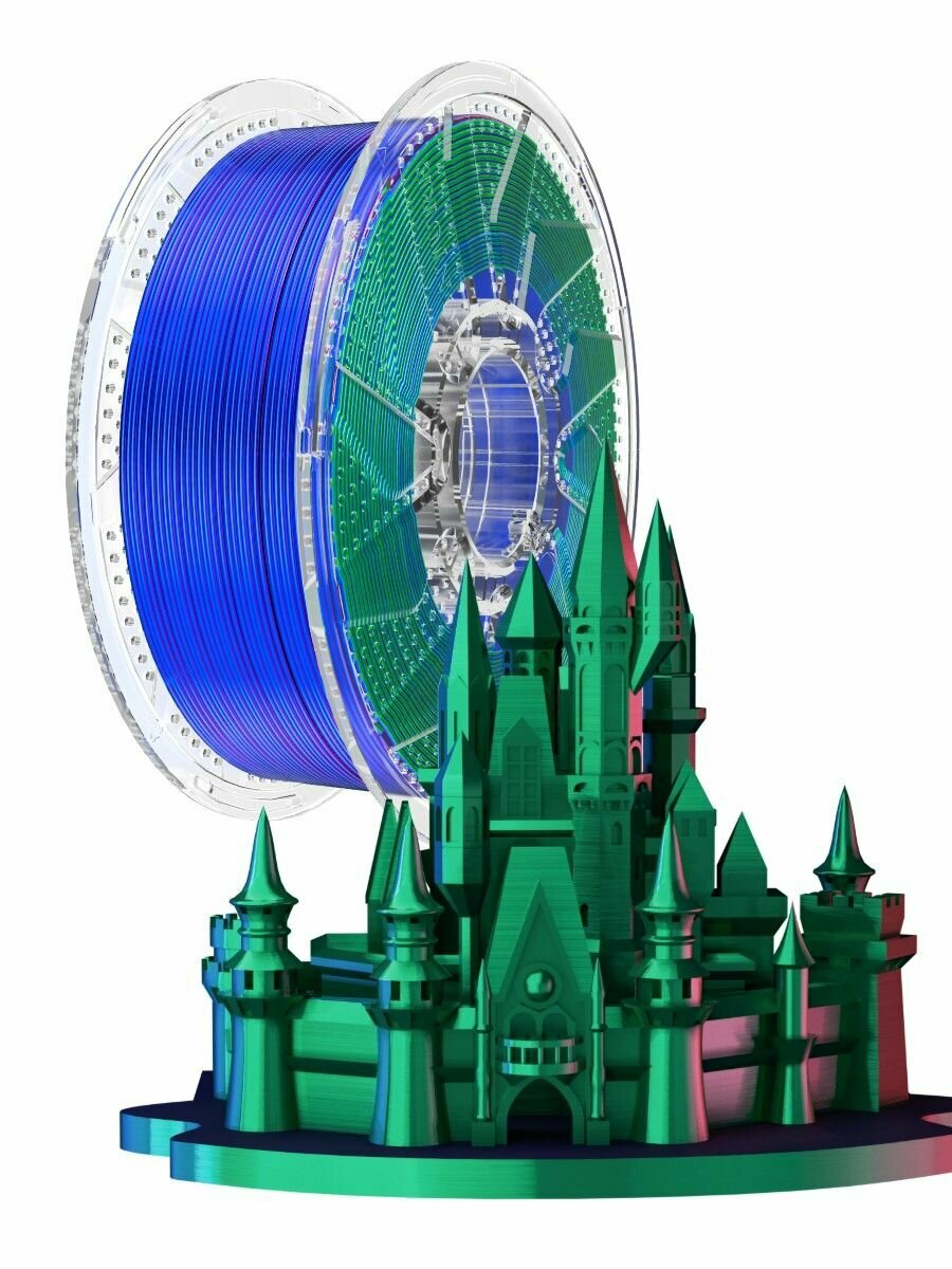 Conjure Silk PLA для 3D принтера, нить из пла 1,75 мм, двойная/Трехцветная нить, пластик 1 кг, высокое качество для FDM 3D-принтеров, материал для 3D-печати (Red Gold Blue)