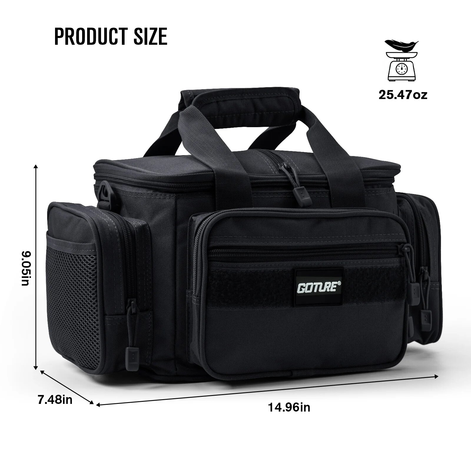 Goture Рыболовная сумка черная 38x23x19см