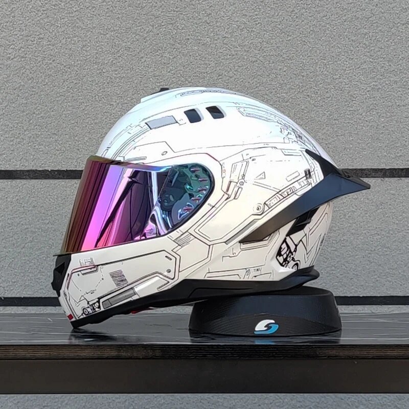 Мотошлем ORZ Full Face Racing с большим аэродинамическим спойлером, снижающий сопротивление M, 23