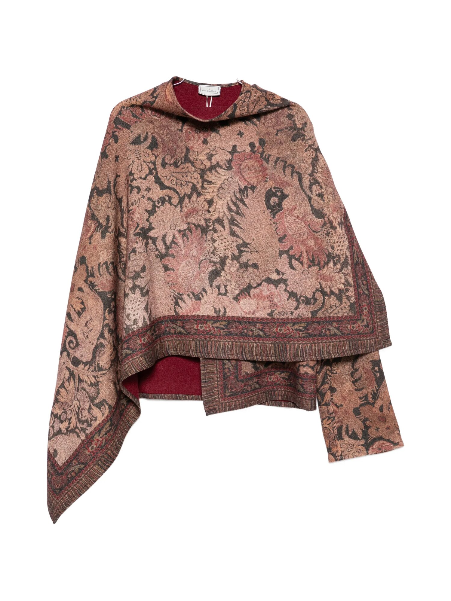 Накидка Floral-print asymmetric-hem cape