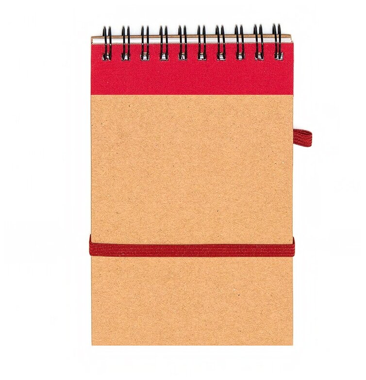 "FITEKO" Блокнот на спирали с резинкой-фиксатором RPB-01 ( 90 x 140 мм) 70 л. красный