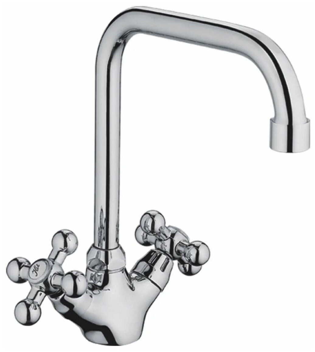 Смеситель Frap H19, поворотный излив 360°, горизонтальный монтаж, хром