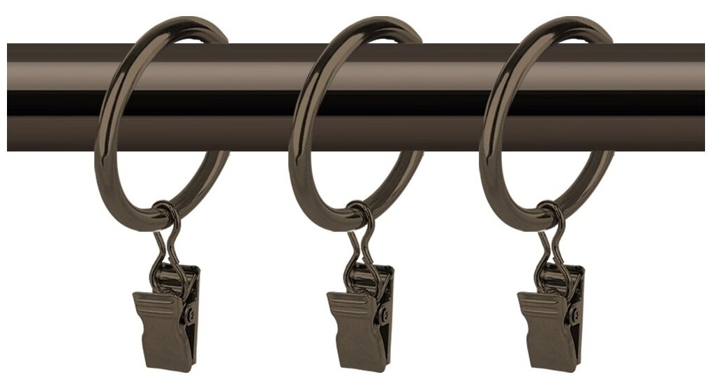 Кольцо с зажимом OLEXDECO 19 мм, Черный никель