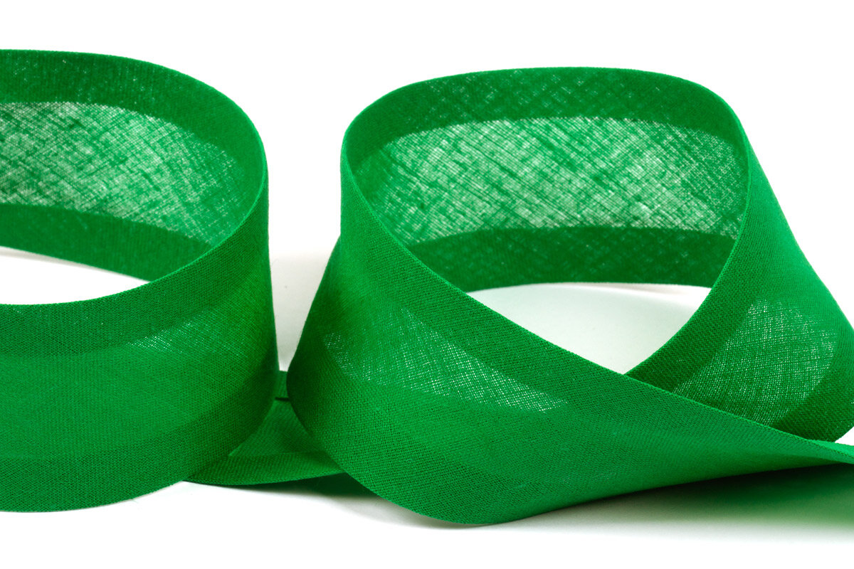 Косая бейка Х/Б фасовка "Gamma" GK-40C 40 мм 5.4 м №060 зеленый