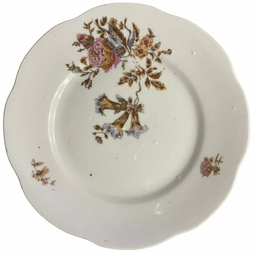 Тарелка "Колокольчики", 24,5 см, для вторых блюд, 1884-1917 гг, б/клейма, Бр. Корниловы