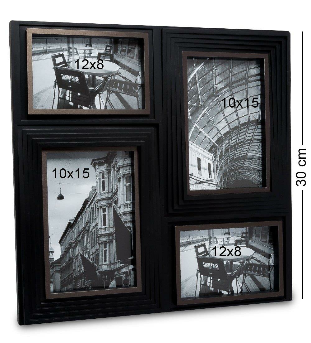 Панно-фоторамка Ты и Я (на 4 фото:12х8, 10х15) A2055480 Bellezza Casa, Металл, пластик