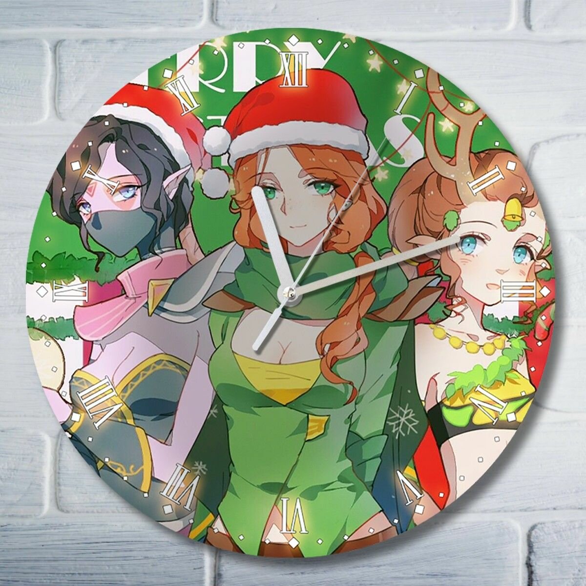 Настенные часы УФ игры дота 2, dota 2, новый год, рождество - 7021