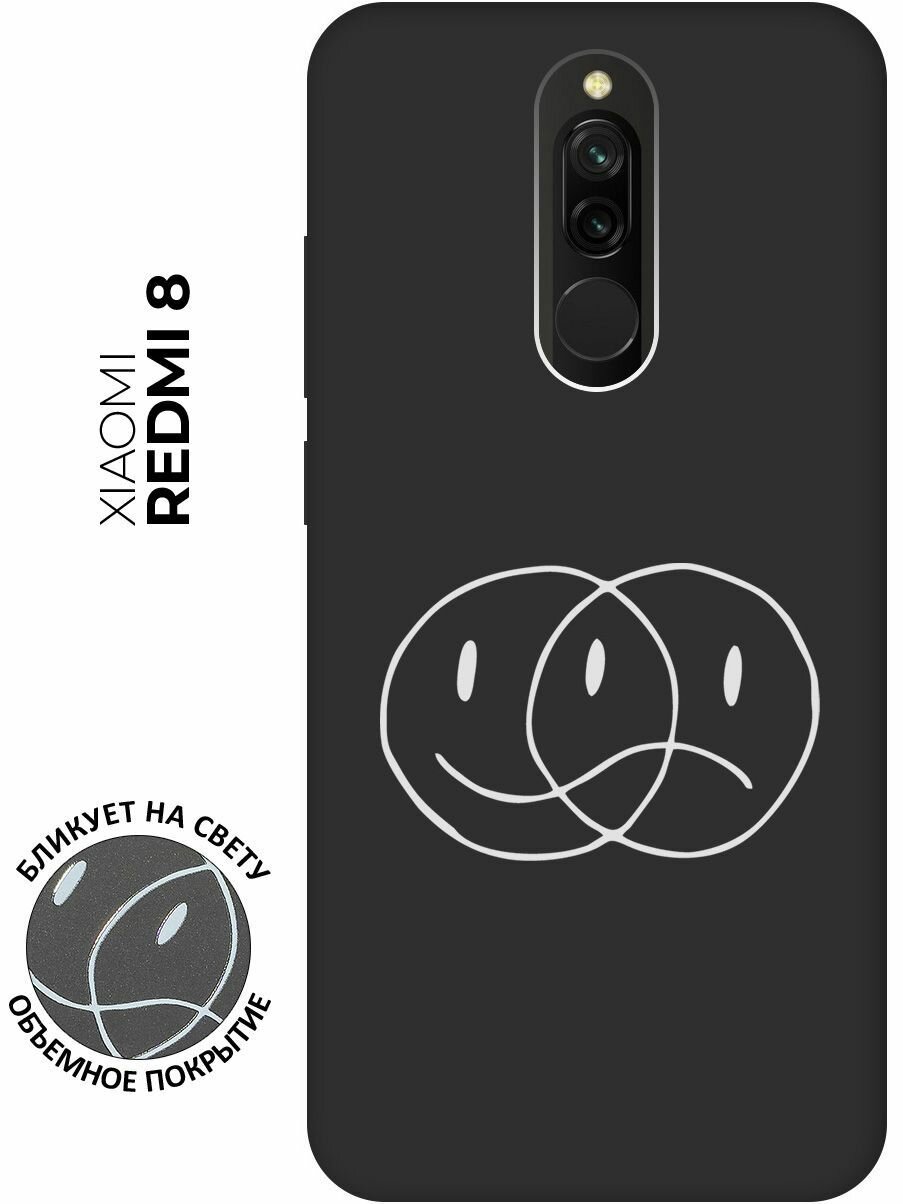 Матовый чехол Two Faces W для Xiaomi Redmi 8 / Сяоми Редми 8 с 3D эффектом черный