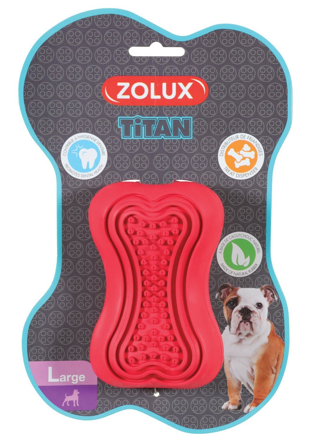 Zolux игрушка Титан "Кость-кормушка" для собак 8 см, Красный