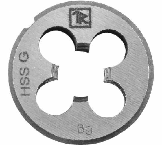 Плашка D-DRIVE круглая ручная с направляющей в наборе М10х1.5, HSS, Ф25х9 мм Thorvik MDG1015