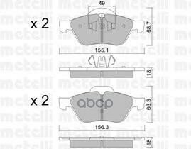 К-т дисков. тормоз. колодок Metelli арт. 2203351