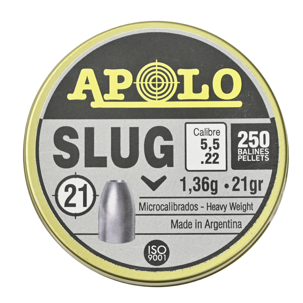 Пули для пневматики Apolo Slug 5,5 мм 1,36 г 250 шт