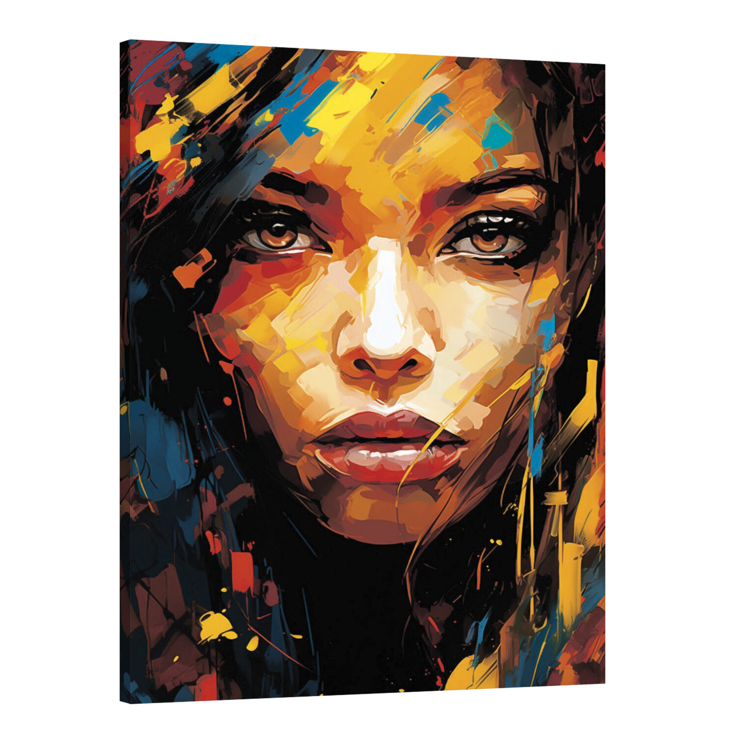 Интерьерная картина 50х70 "Портрет девушки с глубокими глазами"