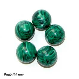 Натуральная бусина под Малахит 0003317 шарик 10 мм, цена за 4 шт.