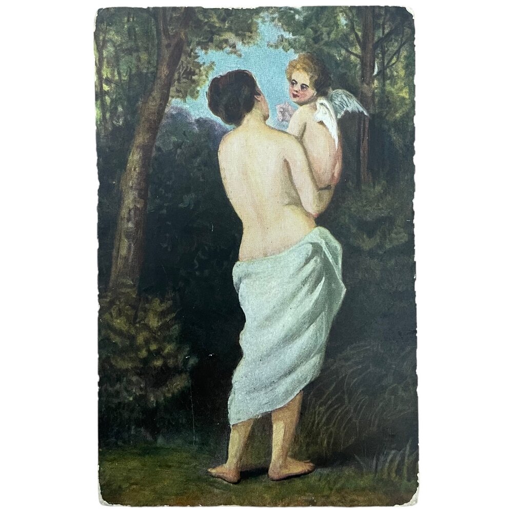 Почтовая открытка "Диас де ла Пенья. Венера с Амуром" 1900-1917 гг. Российская Империя