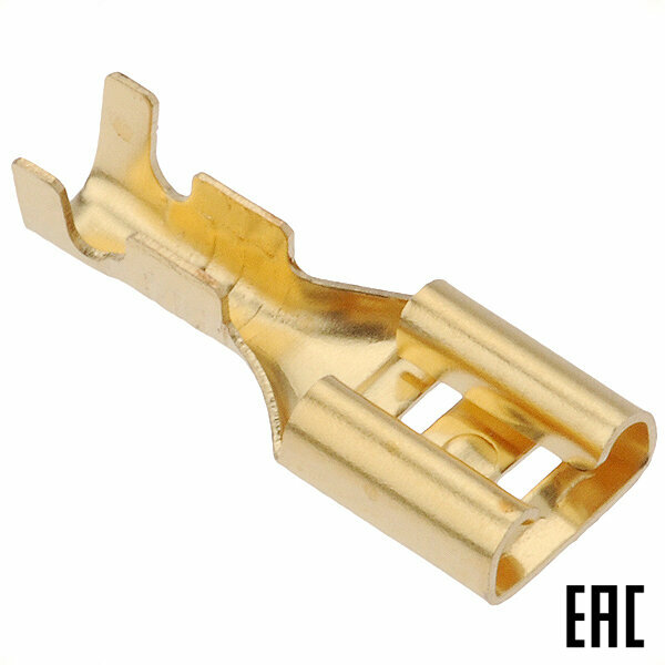 Разъем 85669 плоский РП-М 1,5-(4,8) латунный неизолированный мама 0,75-1,5мм2 (КВТ) (500 шт. в комплекте)