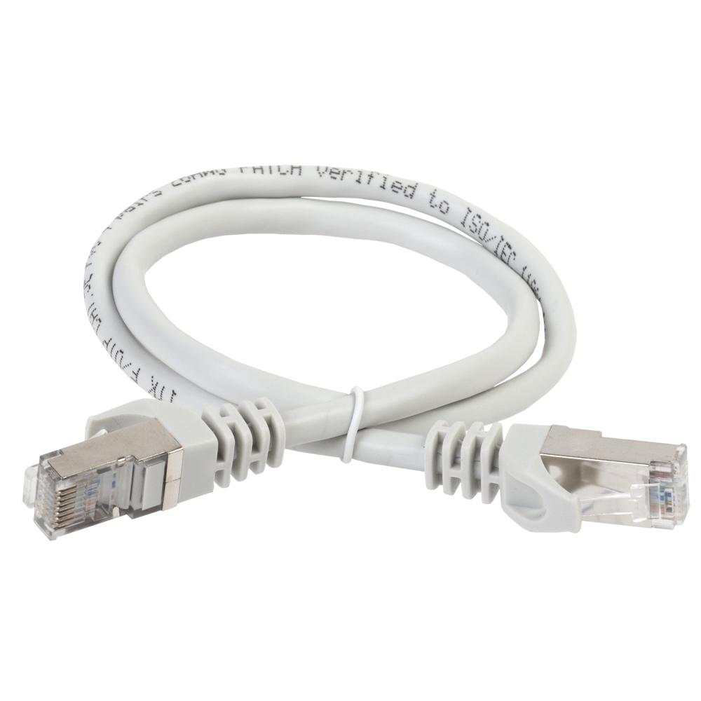 ITK Коммутационный шнур (патч-корд), кат.6A S/FTP, LSZH, 1м, серый, IEK PC01-C6ASL-1M (1 шт.)