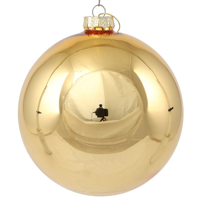 Стеклянный елочный шар Роял Классик 15 см, золотой, Winter Deco, 2000523