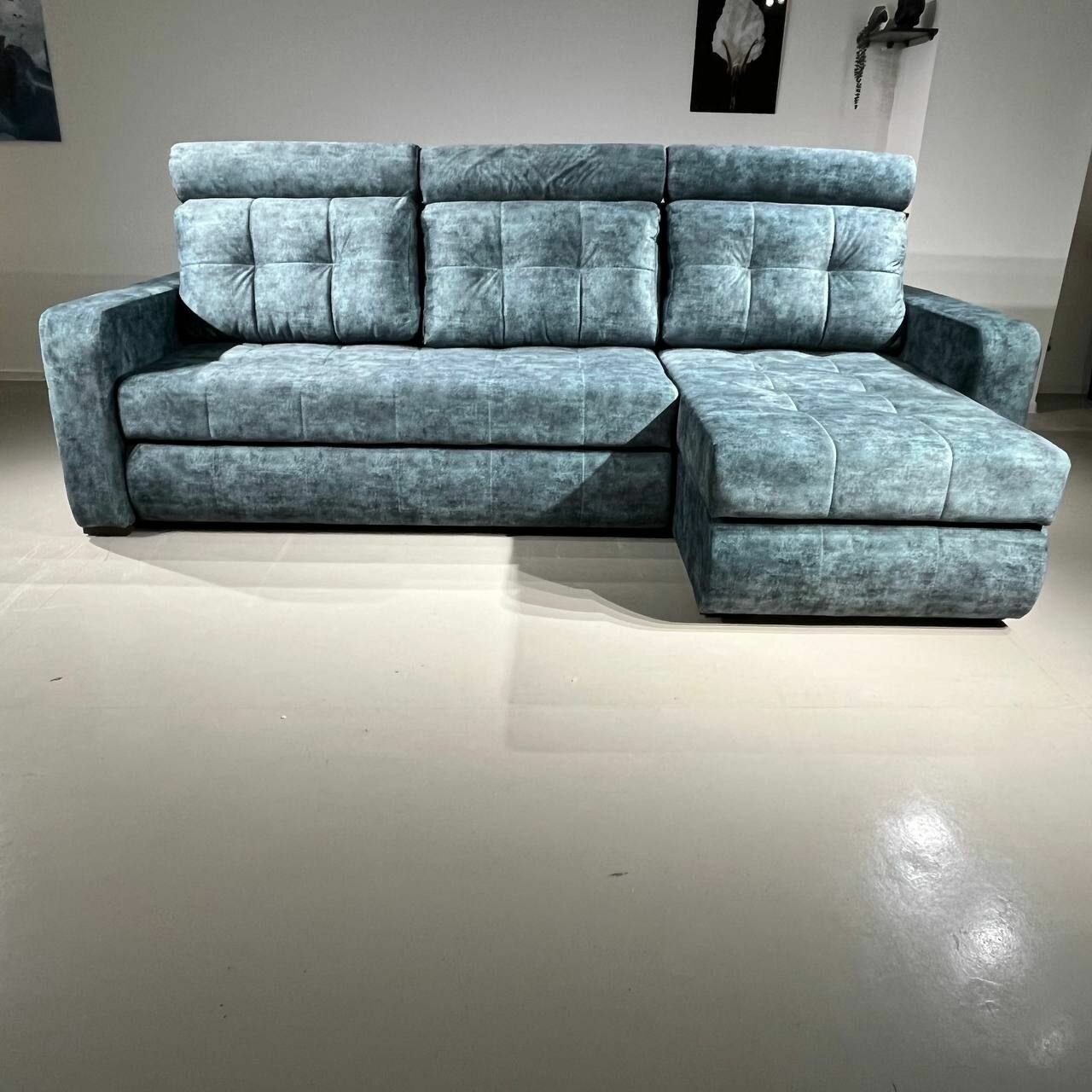 Диван, Диван-кровать Камертон выкатной угловой(1,6+0,8), зелёный, механизм еврокнижка, 282х170х95 см