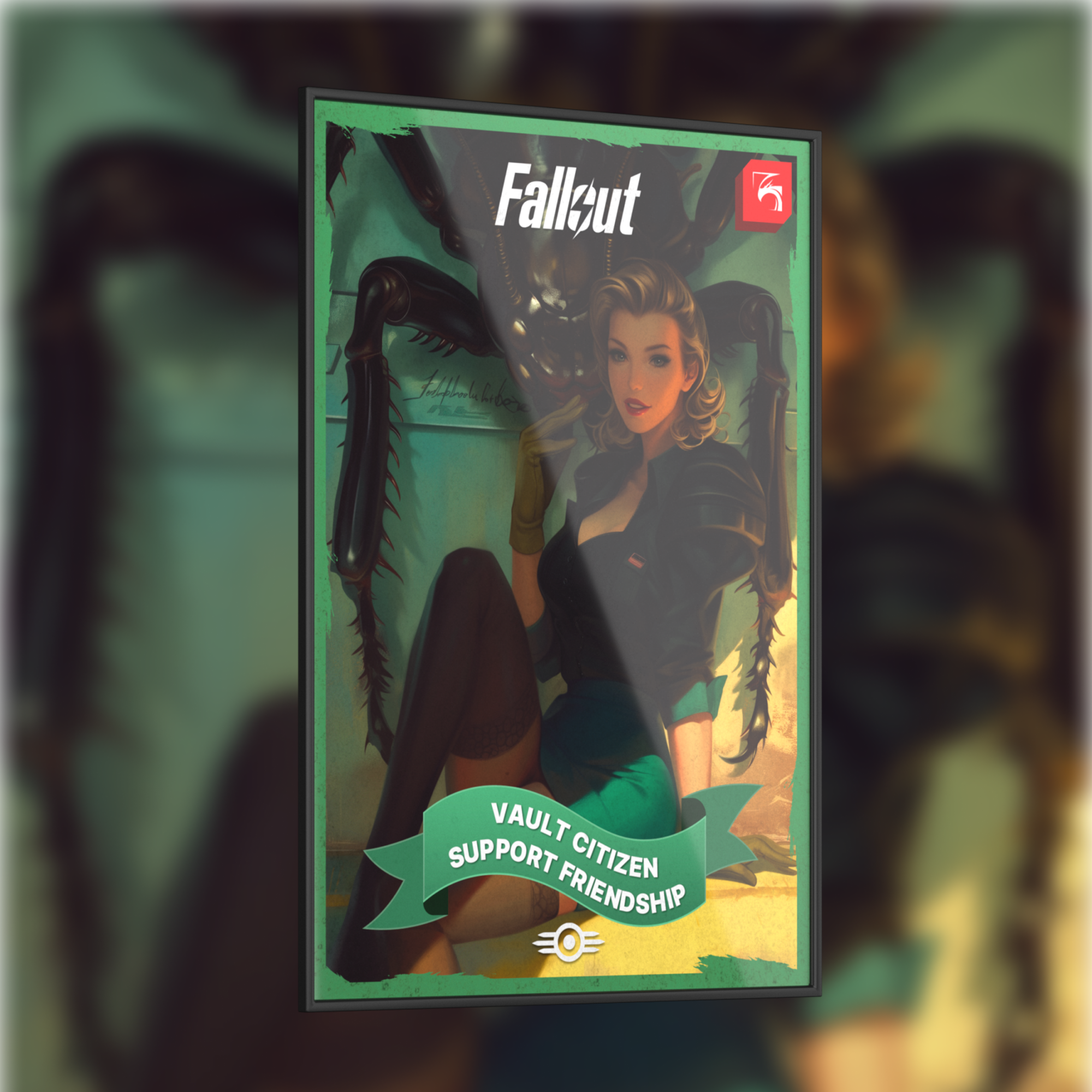 Постер в рамке на стену DigitalRazor Fallout Edition Type C 430x600mm, зеленый — фото 1